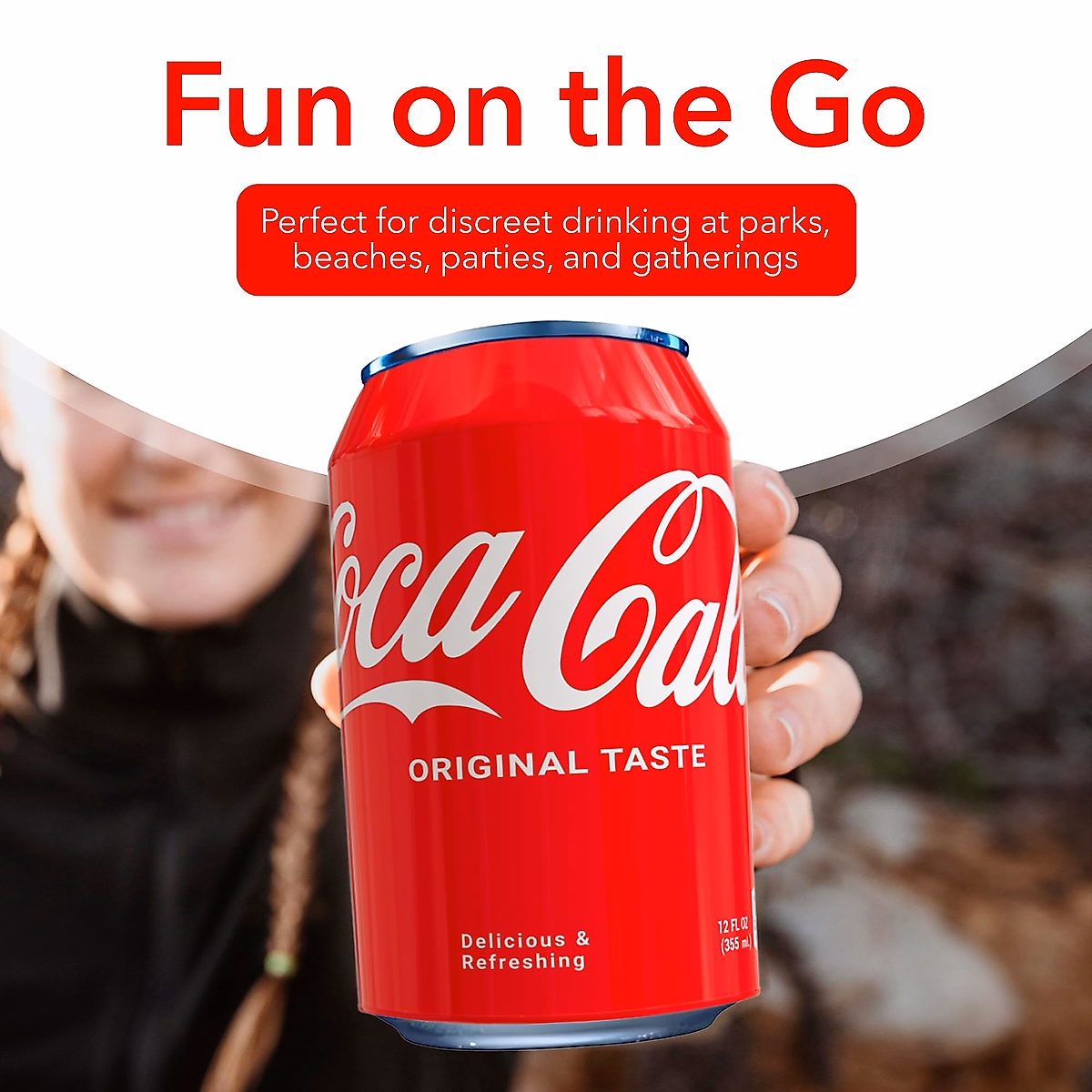 BeerSkin Skywin Silicone Can Cover Red-3 Pack 12oz (355ml), Silicone Can Sleeve, Soda Can Sleeve, Hides Can by Disguising as a Can of Soda (Horizontal)