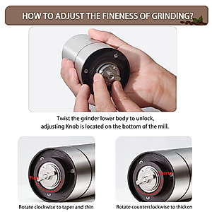 NewlukPro Coffee Grinder Electric, Portable Mini Conical Burr Mill, Stainless Steel Compact Cafe Grind with Precise Adjustable Settings,Automatic Coffee Bean Grinding for Drip Espresso PourOver