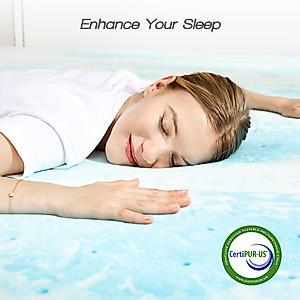 Mattress Topper, 2 Inch Twin Size Cooling Memory Foam Mattress Bed Topper for Sleeper Sofa, RV, Camper, CertiPUR-US Certified