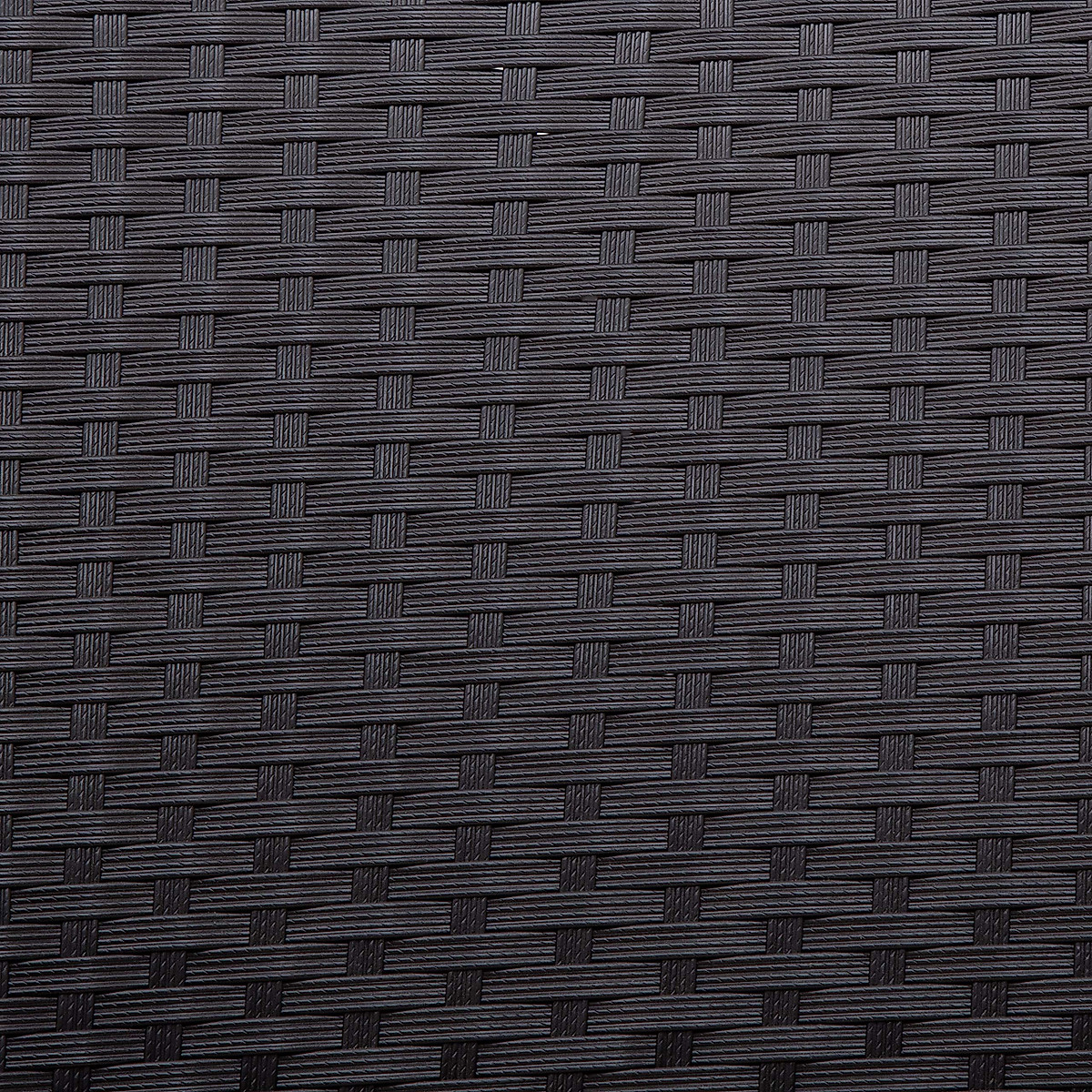 ERYE 7 Pieces PE Wicker Rattan Dining Sets Include Tempered Frosted Glass Table,6 Armchairs and Cushions, All-Weather Outdoor & Patio Conversation Dinner Furniture for Garden Backyard,Black +Beige