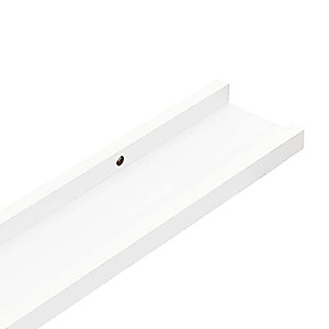 SunshineFace 31 Inch Long Floating Shelves for Wall Mounted, MDF Picture Ledge Floating Shelf Set of 4, Wall Shelves for Bedroom, Living Room, Office, Nursery, Kitchen Storage(White, 31.5"x3.5"x1.2")