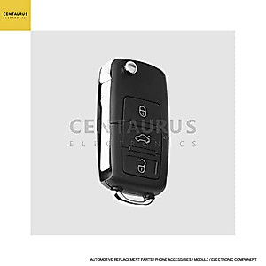 EXAUTOPONE 1Pcs Car Key Fob Keyless Flip Entry Remote HLO1J0959753AM 3-btn Compatible with Beetle Golf Passat Flip Key Fob