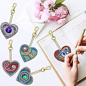 10Pack Diamond Painting Keychain DIY Diamond Painting Kits for Kids and Adult Beginners -Love Heart, Butterfly Christmas Valentine's Day Mother's Day Gift