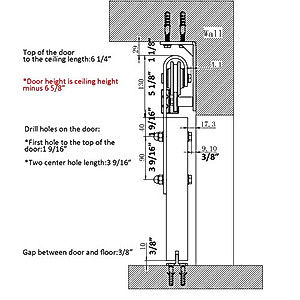 DIYHD 10FT Black Ceiling Mount Double Sliding Barn Door Hardware Rolling Barn Door Track Indoor Running Heavy Duty Rail