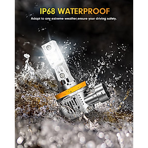 FAHREN H11 LED bulbs,28000LM 800% Brightness H8 H9 LED Bulbs,6500K Cool White LED Light bulbs,1:1 Mini Size Plug and Play, IP68 Waterproof, Quick Installation Pack of 2