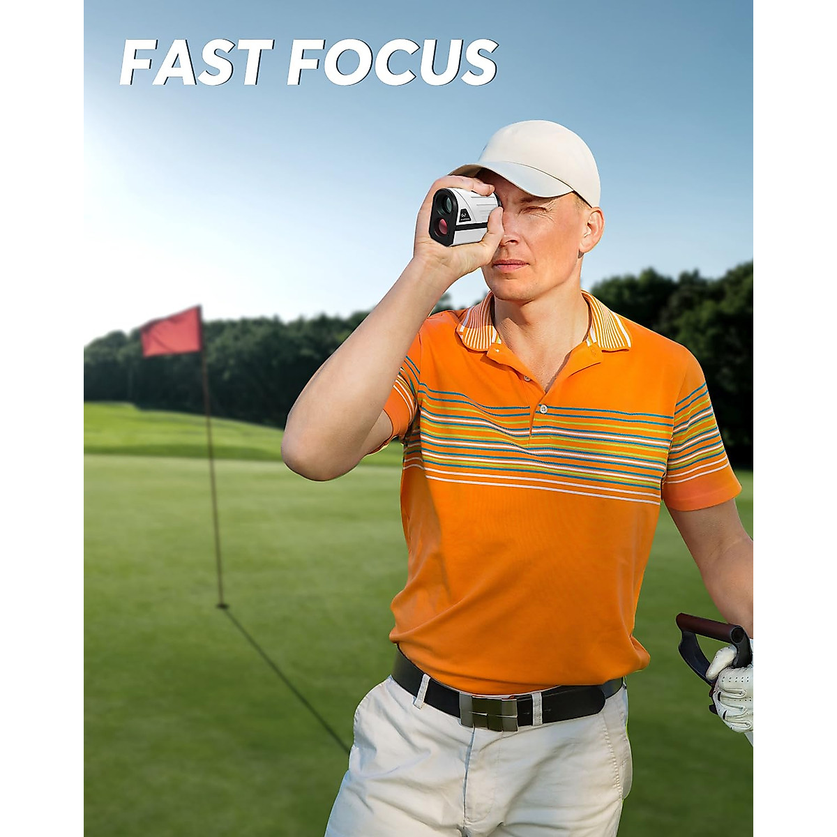 Wosports Golf Rangefinder, 800 Yards Laser Distance Finder with Slope, Flag-Lock with Vibration Distance/Speed/Angle Measurement, Upgraded Battery Cover