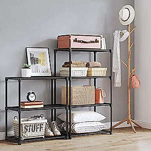 TABIGER 47.3" Storage Shelves Unit, Closet Wire Shelving for Storage with 4 Tier Metal DIY Stackable Shelves, Closet Shelving for Kitchen Bedroom Laundry Room Living Room, 25.6" W x 15.8" D x 47.3" H