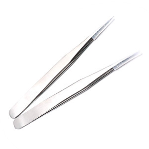 Xiaoyztan 2 Pcs Precision Tweezers Fine-Pointed Tip Metal Tweezers with Protective Sleeves for Crafts Jewelry Watch Clock Electronic Components Beading Repair