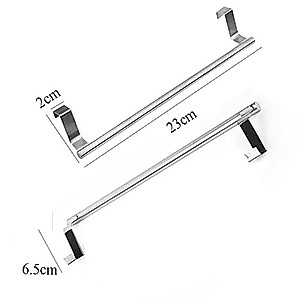 2 Pack Towel Rail Wall Mounted Tea Towel Holder Stainless Steel Bathroom Towel Holder Without Drilling Over The Door Towel Rail for Kitchens and Bathrooms Over The Door Towel Rail