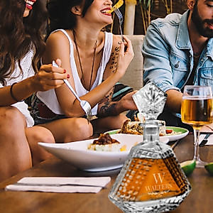 Personalized Scotch Whiskey Bourbon Glass 23 oz Decanter - Custom Engraved - Triangle Shape (Decanter Only)