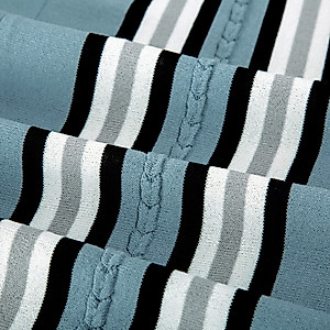 PJ PAUL JONES Knit Polo Shirt Mens Retro 70s Stripes Lapel Collared Knitted Shirts Blue Button Down Italian Knitwear for Summer Golf Bowling XL