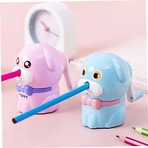 STOBOK Puppy Pencil Sharpener for Kids Manual Pencil Sharpener Mini Cute Manual Pencil Cutter for School Supplies Classroom Stationery Accessories, Pink