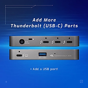 OWC 5 Port Thunderbolt Hub - 60W Charging, Thunderbolt 4, USB 3.2, Compatible with Macs and PCs