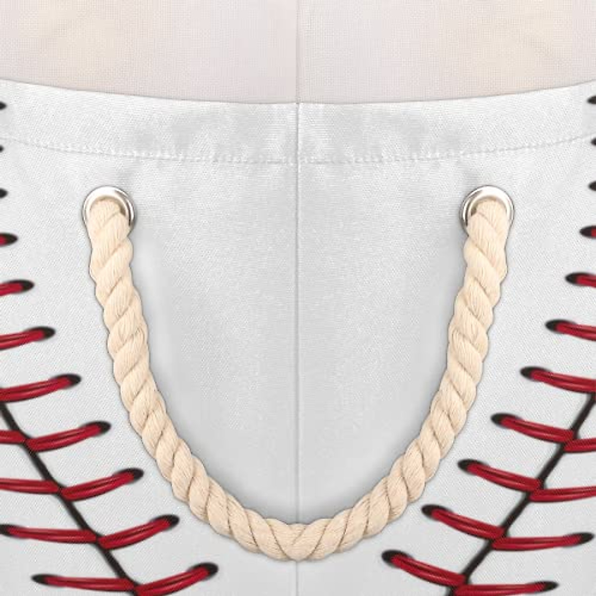 AUUXVA Baseball Lace Round Storage Basket Collapsible Laundry Baskets Cube Storage Boxes Bins For Bedroom Shelf Bathroom Toy Organizer