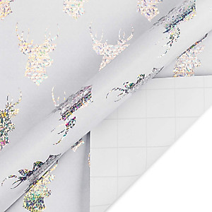 RUSPEPA Christmas Wrapping paper-White Paper With Sliver Shiney Pattern Perfect for Christmas-4 Roll-30Inch X 10Feet Per Roll