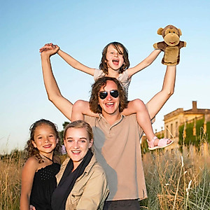 Zoo Animals Hand Puppets Set of 4 -Elephant, Tiger, Giraffe, Monkey Plush Animal Toys for Kids Babies and Toddlers Social Skills…