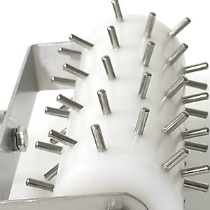 Benison-NY Dough Docker Roller - Professional Kitchen Quality, Heavy-Duty, Stainless Steel, White, Pin Puncher Pricker for Pizza Cookie Pastry Pie, Small Medium