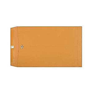 EnDoc 10 x 15 Clasp Envelopes - 100 Pack Brown Kraft Catalog Mailing Gummed Seal Envelope - 28lb Heavyweight 10x15 Inches Manila Envelopes for Home, Office, Business, Legal or School