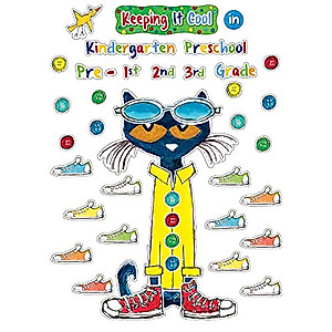 Edupress Pete The Cat Keeping it Cool in Bulletin Board Set (EP63922) & Pete The Cat Groovy Shoes Accents, Pack of 36 (EP63233)