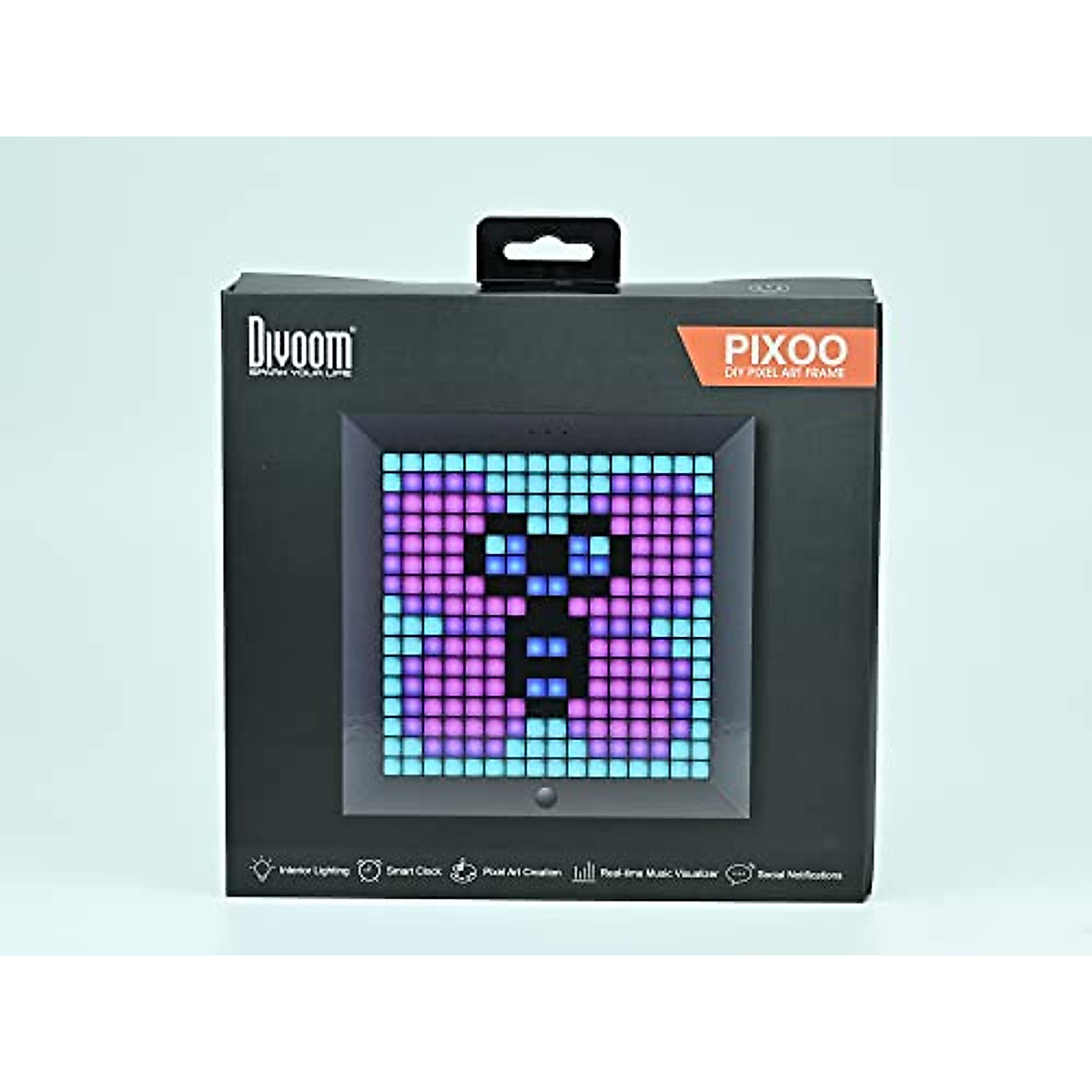 Divoom Pixoo - Pixel Art Digital Picture Frame with 16x16 LED Display APP Control - Cool Animation Frame Wall/Desk Mount for Gaming Room & Bedside Table -Black