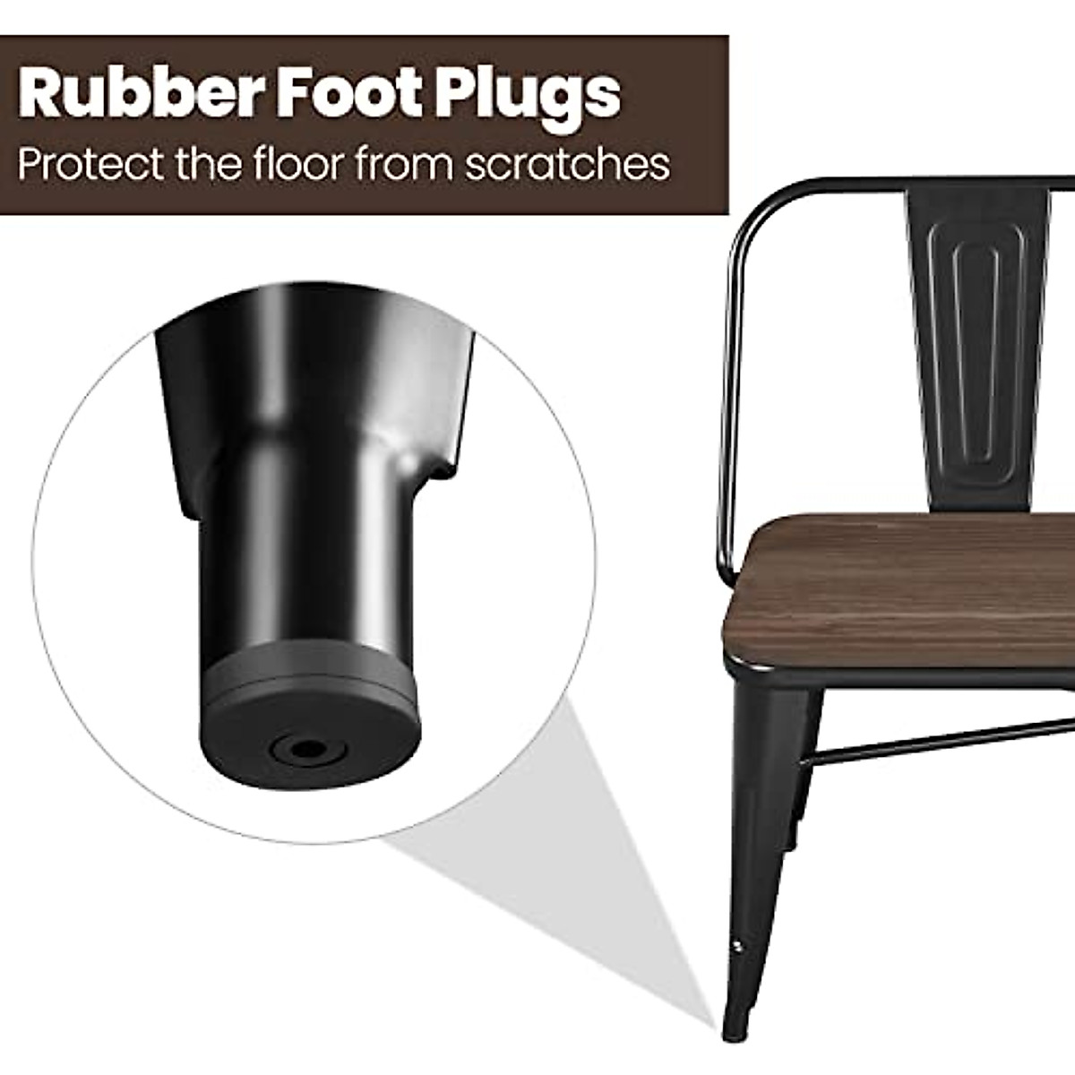 Yaheetech Industrial Metal Bench Mid-Century 3 Person Chair Dining Room Long Farmhouse Bench with Wood Seat,Removable Backrest,Black