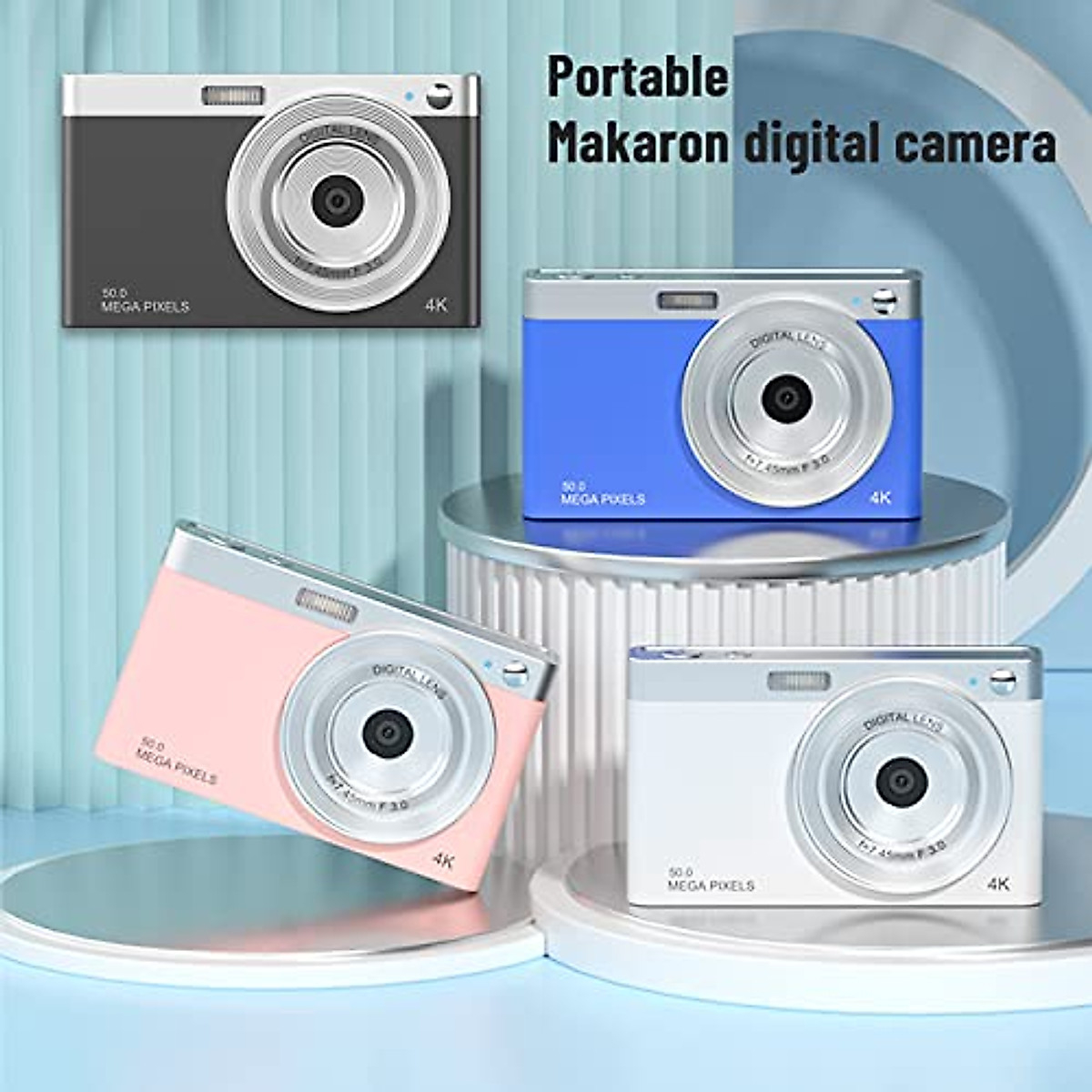 Digital Camera Photography, 1080p 50MP Vlogging Camera with 2.88 Inch LCD Screen, 16X Zoom Compact Portable Mini Rechargeable Camera, Point and Shoot Digital Cameras