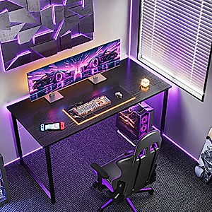 Coleshome 55 Inch Computer Desk, Modern Simple Style Desk for Home Office, Study Student Writing Desk, Black