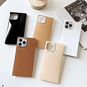 COCOMII Square Case Compatible with iPhone 13 Pro Max - Slim, Glossy, Solid Color, Timeless Neutrals, Easy to Hold, Anti-Scratch, Shockproof (Antique White)