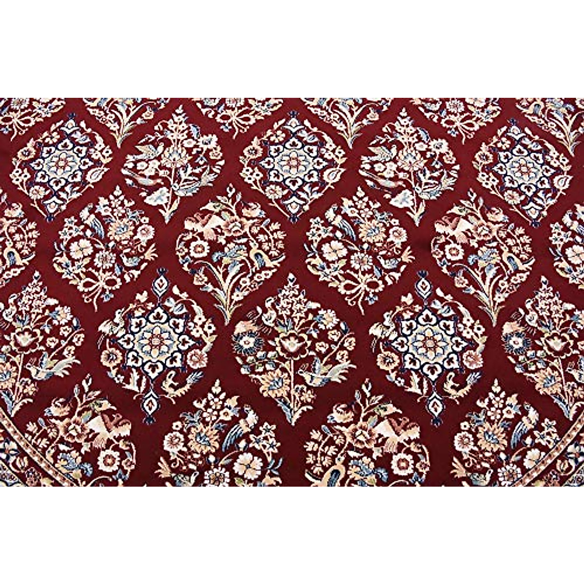 Unique Loom Narenj Collection Classic Traditional Textured Repeat Design Area Rug, 10' Round, Burgundy/Blue