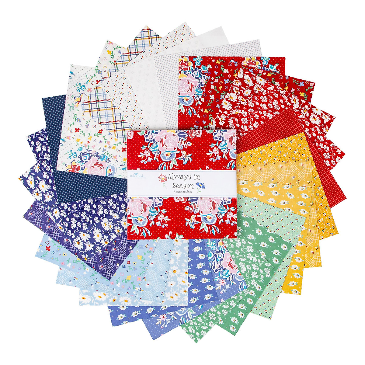 American Jane Always in Season 10" Stacker 42 10-inch Squares Layer Cake Riley Blake 10-15100-42