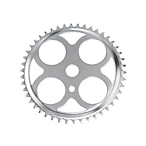 Alta 4 Circles Bike Steel Sprocket/Chainring, 46T Chrome, Various Thickness (46 Teeth (1/2 x 3/32))