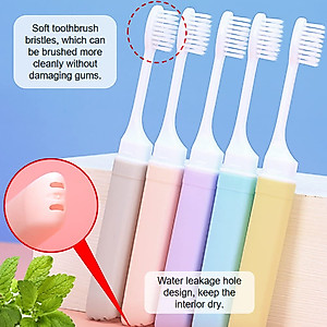 IGOOLEE 15 Packs Colourful Folding Toothbrush Bulk Portable Folding Travel Toothbrush with Containers for Travel Camping Business Trip