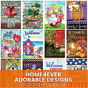 Home4Ever Christmas Garden Flag - Plaid Christmas Flag 12x18 Double Sided - Premium Printed Winter Flags for Outside - Welcome Garden Flag for Front Yard, Porch, Lawn, Door - Suits Standard Flagpoles