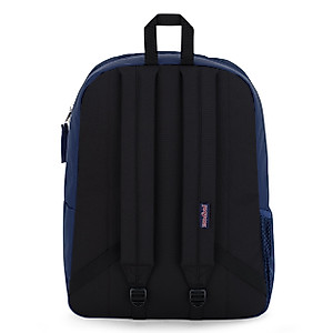 JanSport Cross Town Backpack, Navy, 17" x 12.5" x 6" - Simple Bag with 1 Main Compartment, Front Utility Pocket - Premium Accessories