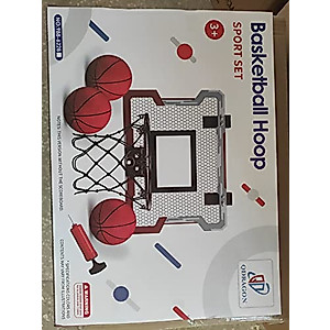 QDRAGON Mini Basketball Hoop with Scoreboard, Over The Door Basketball Hoop Indoor, with 3 Balls/Inflator/Breakaway Rim, Basketball Toy Gifts for Kids/Adults/Boys/Girls, Red