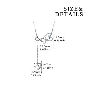 YFN Sterling Silver Stethoscope Jewelry Heartbeat EKG Adjustable Lariat Y Necklace for Women Doctor Nurse Gift
