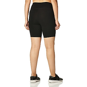 Juicy Couture Women's Essential Cotton Long Bike Short, Deep Black, Small