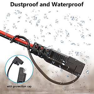 CERRXIAN 3.2FT/1M 16AWG SAE to SAE Extension Cable with SAE Polarity Reverse Adapter, Quick Disconnect Connector Harness SAE Connector for Automotive, Solar Panel Panel SAE Plug -2Pack