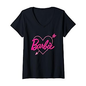 Barbie - Cupid Heart Logo V-Neck T-Shirt