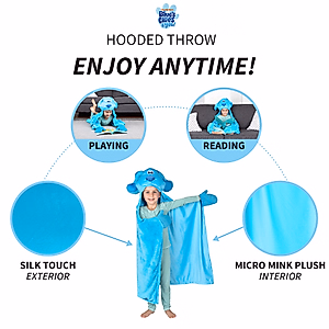 Franco Kids Bedding Super Soft and Cozy Wearable Hooded Throw, 30 in x 50 in, Blues Clues