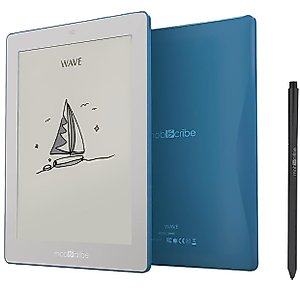 MobiScribe Wave - Black & White | 7.8" 64GB Waterproof E-Book Reader for Reading, Writing & Sketching | Glare-Free Paper-Like Display | Bluetooth Enabled | Includes Stylus only | No Cover