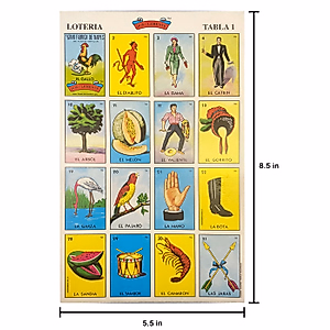 Loteria Mexicana Tradicional Mini Don Clemente 20 Jugadores 160 Fichas - Mexican Bingo Medium Board Game Set 160 Counting Plastic Chips for 20 Players with Deck of 54 Cards and 20 Boards