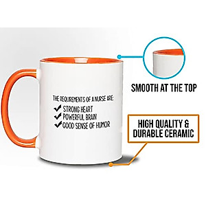 Bubble Hugs Nurse 2Tone Orange Mug 11oz - The Requirements - Labor Clinical Certified Nursing Assistant Surgical Emergency Oncology Practitioner