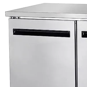 Arctic Air AUC48F 48" Two Section, Two Door Worktop Undercounter Freezer - 12 Cubic Feet, Silver, 115v