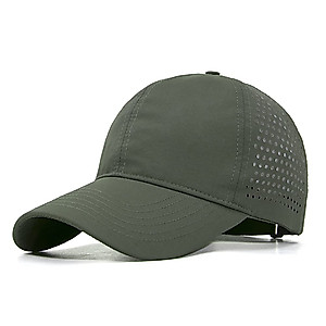 Oversize XXL Baseball Caps,Quick Dry Mesh Sports Hat for Big Heads 22"-25"，Waterproof Lightweight Running Sun Hat. (ArmyGreen)