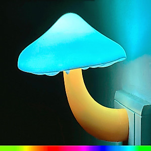 Kazgroth Sensor LED Night Light, Color Changing Mushroom Night Light Plug-in Wall Based Lamp, Gift for Kids Adults, Cute Mushroom Nursery Light for Bedroom, Bathroom, Kitchen, Hallway and Stairs