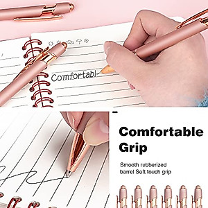 6 Pack Ballpoint Pen 2-in-1 Stylus Retractable Ballpoint Pen with Stylus tip, Metal Stylus Pen for Touch Screens, 1.0 mm Black Ink