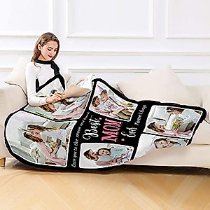 Custom Blanket Personalized Mother Gift for Mom from Daughter, Customized Blankets with Photos Soft Throw Blanket for Her