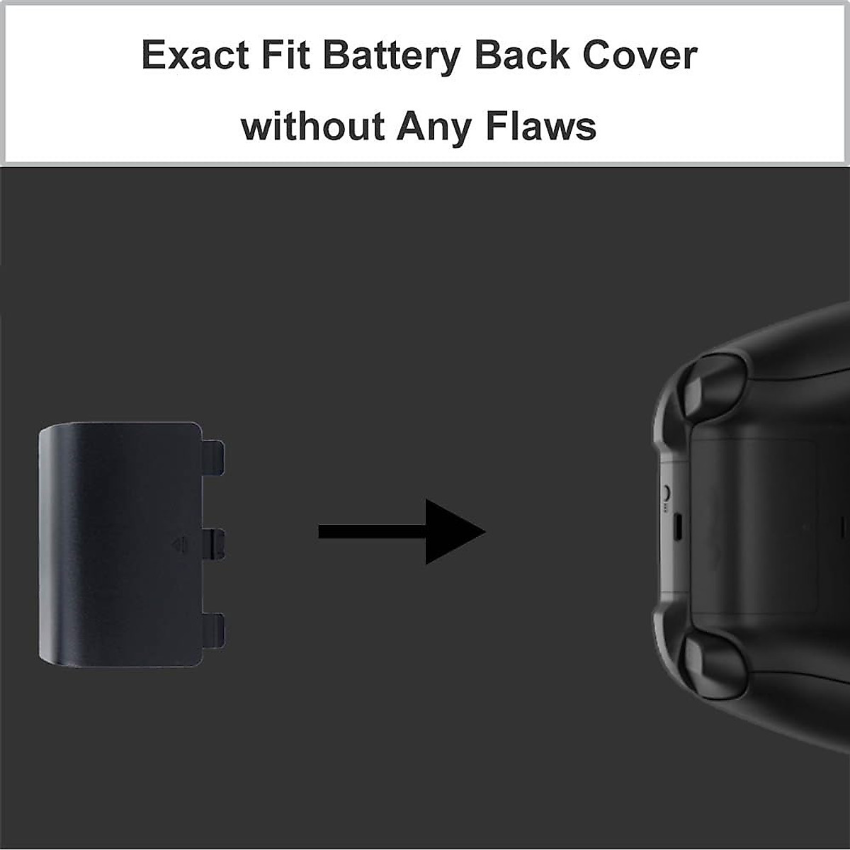 Aosai Battery Cover for Xbox Series X, for Xbox Series S Controller, Replacement Battery Back Door Lid for Xbox Core Controller, Batteries Caps Shell Repair Part for Xbox Series X/S (4Pcs Black)