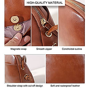 natyrlpog Crossbody Bag for Women Small, Cute Leather MINI Shoulder Purses, Fashion Messenger Phone Bag (brown)